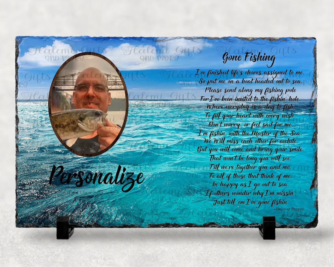 Gone Fishing Ocean Memorial DESIGN ONLY Digital Download Large Slate ...