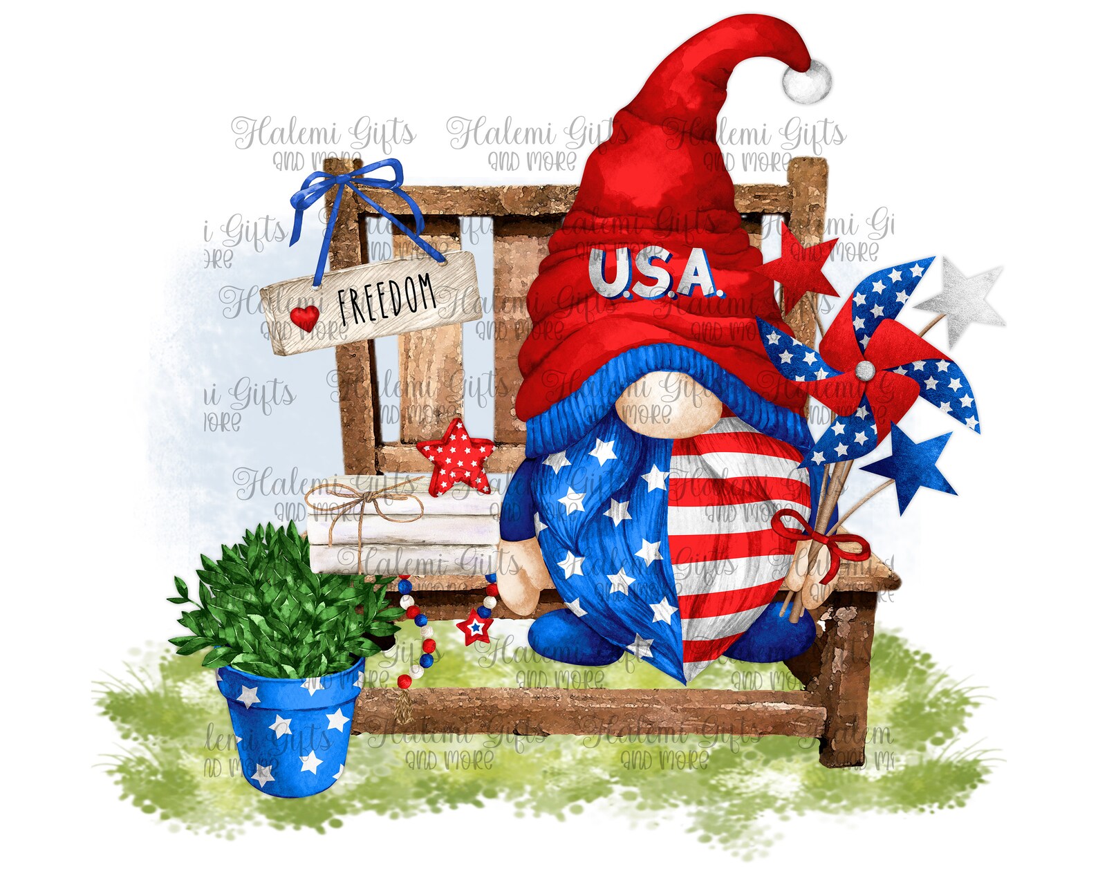 Freedom Gnome Bench DESIGN ONLY Sublimation Digital Download - Etsy