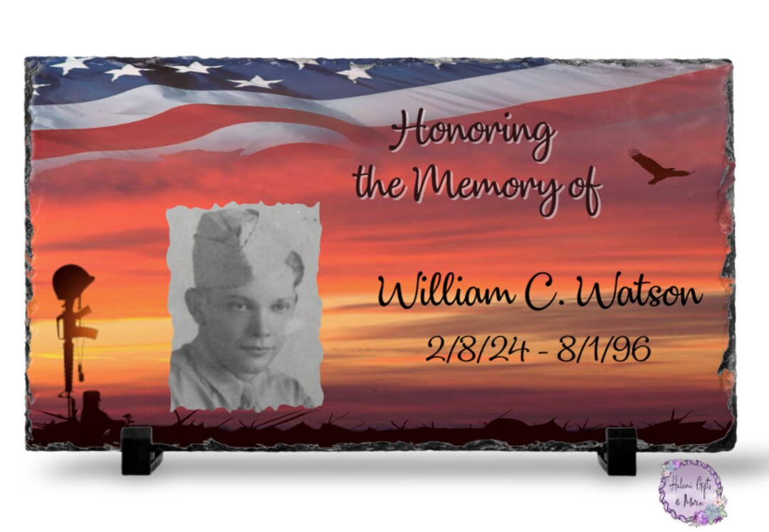Honoring the Memory of Soldier Memorial Large Slate Custom for Photo ...