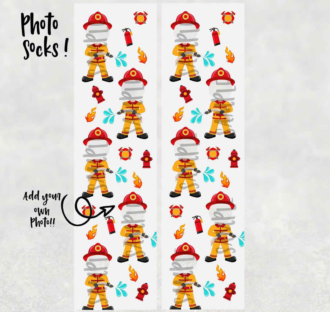 Fireman Photo Socks, SUBLIMATION DIGITAL DOWNLOAD Template Png - Etsy
