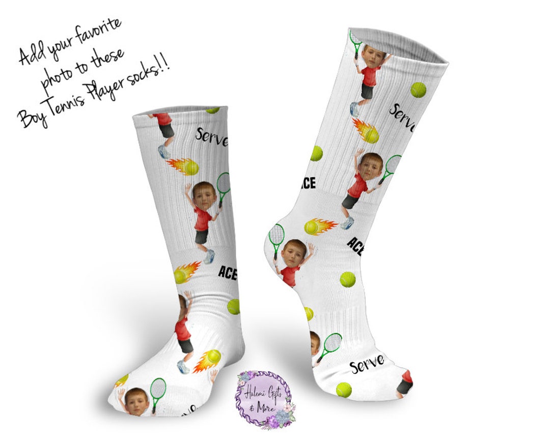 Custom Boy Tennis Player Photo Socks,digital DOWNLOAD Photo Socks ...