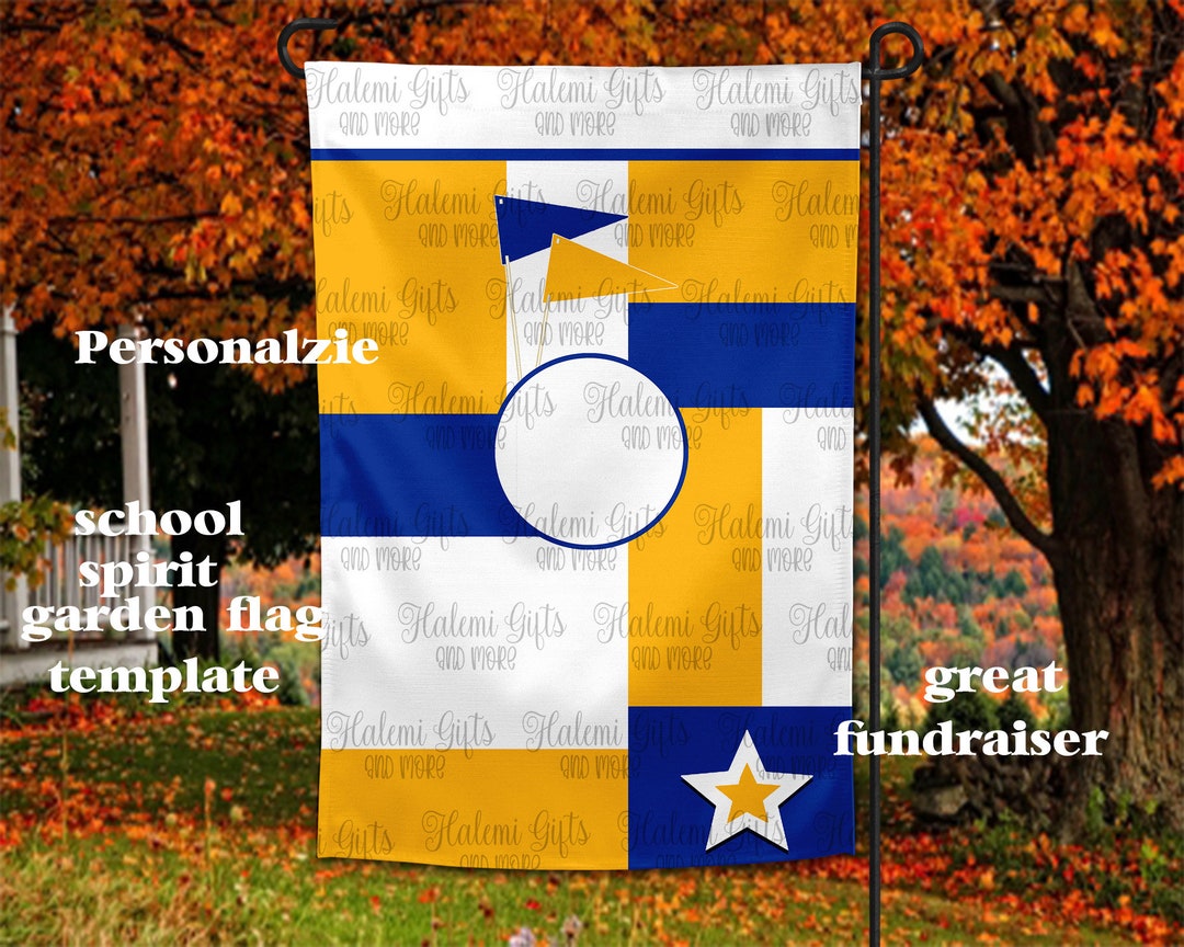 Blue and Golden Yellow School Spirit Garden Flag DESIGN ONLY Customize ...