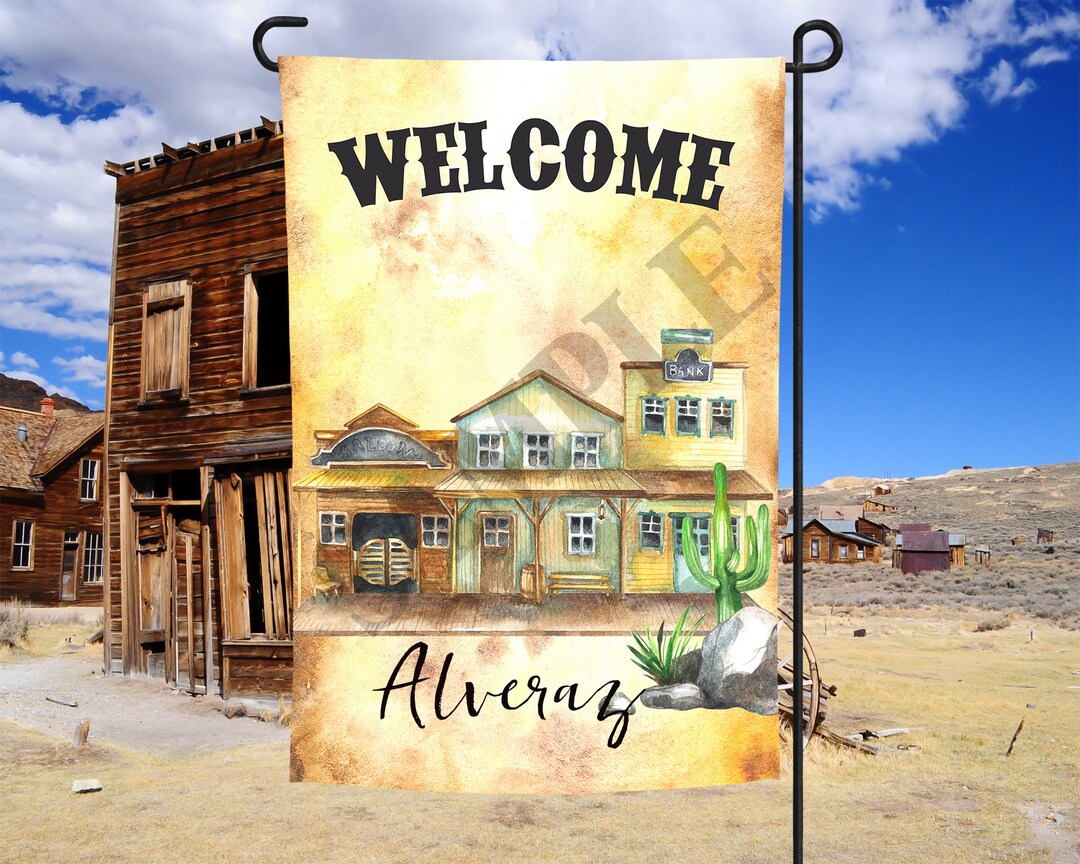 Welcome Old Saloon Cowboy Garden Flag Design SUBLIMATION DIGITAL ...