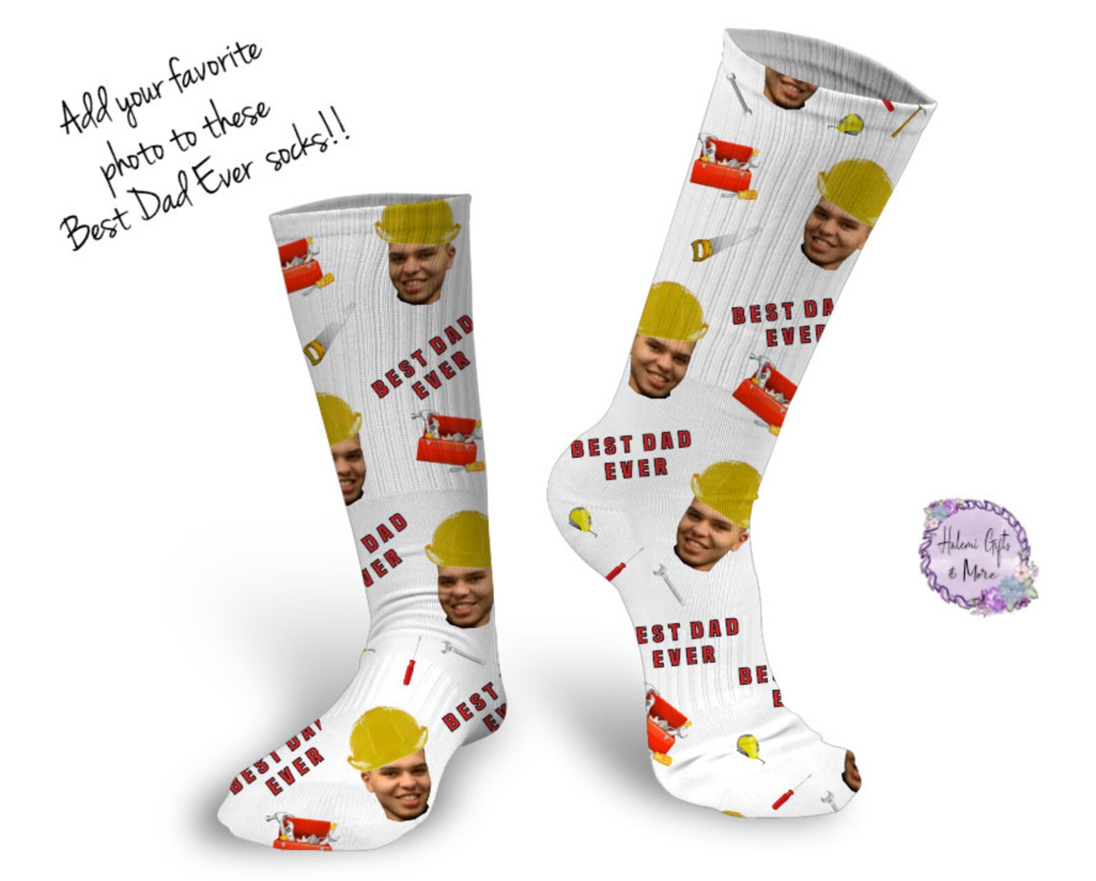 Custom Best Dad Ever Photo Socksdigital DOWNLOAD Photo Socks | Etsy