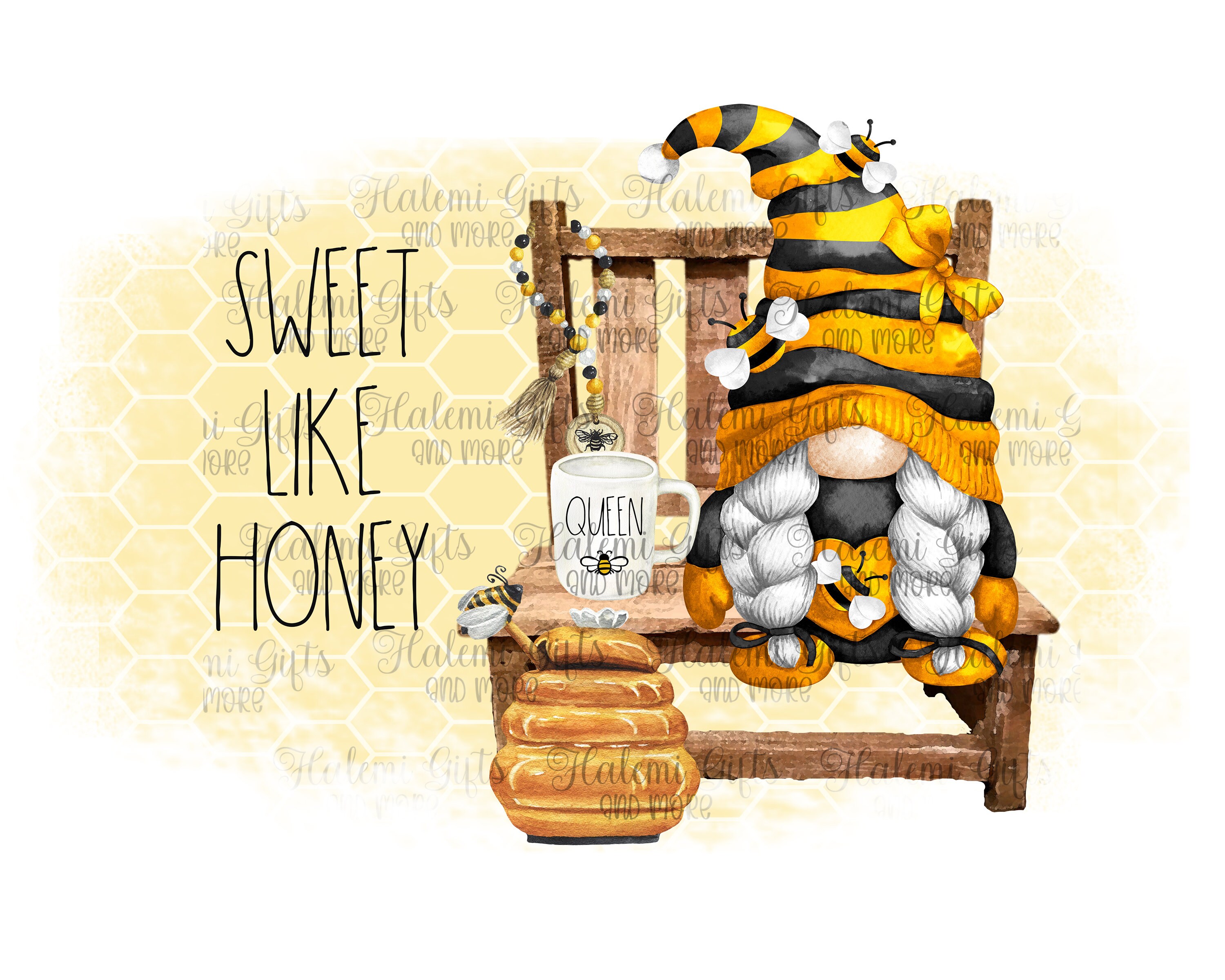 Bee Gnome Sweet Like Honey DESIGN ONLY Sublimation Digital - Etsy