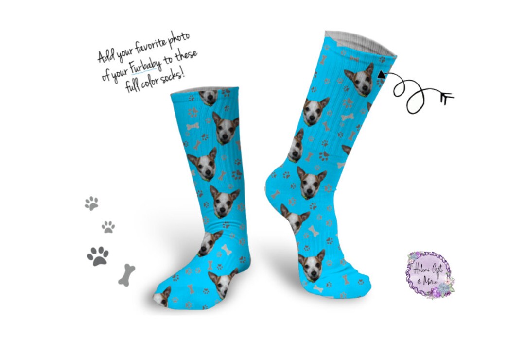 Custom Pet Dog Photo Socks, DIGITAL DOWNLOAD TEMPLATE Photo Socks ...