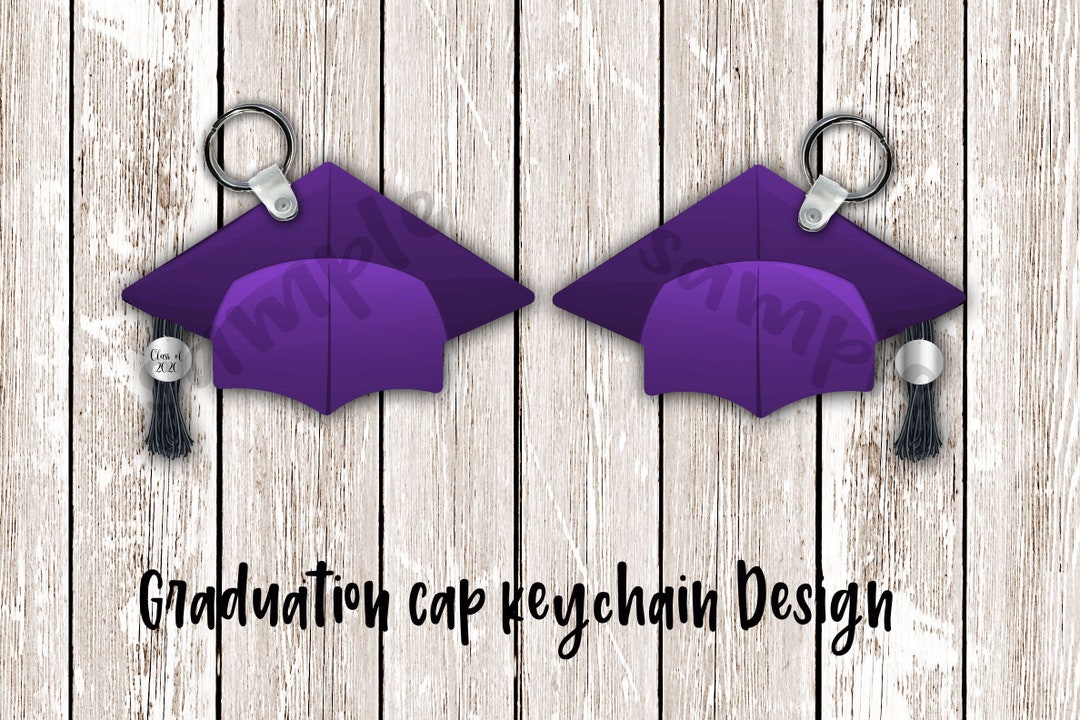 2021 Purple Graduation Cap Keychain Digital Template INSTANT DOWNLOAD ...