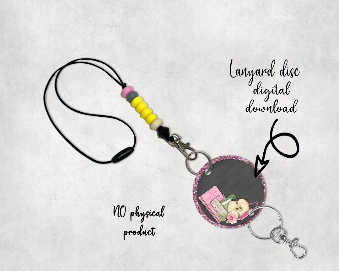 Teacher Glitter Lanyard Tag Personalize DIGITAL DOWNLOAD Sublimation ...