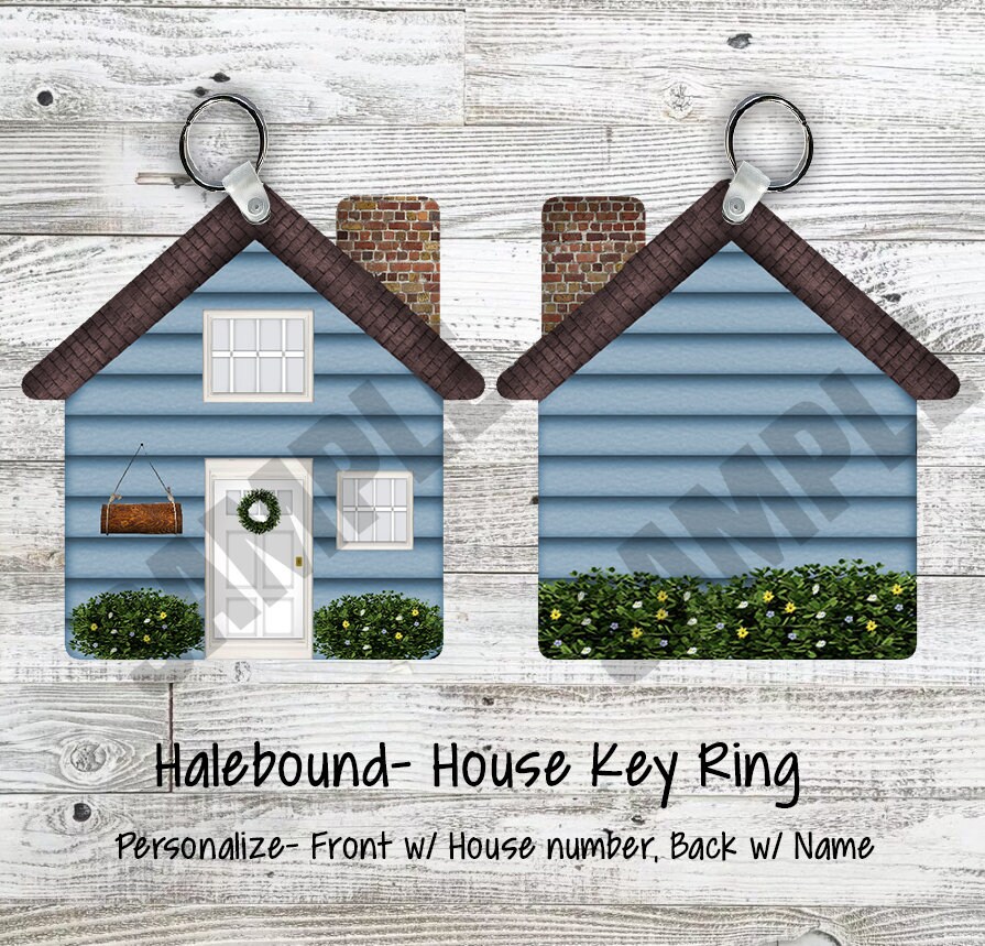 Blue House Keychain Template SUBLIMATION DIGITAL DOWNLOAD Png | Etsy