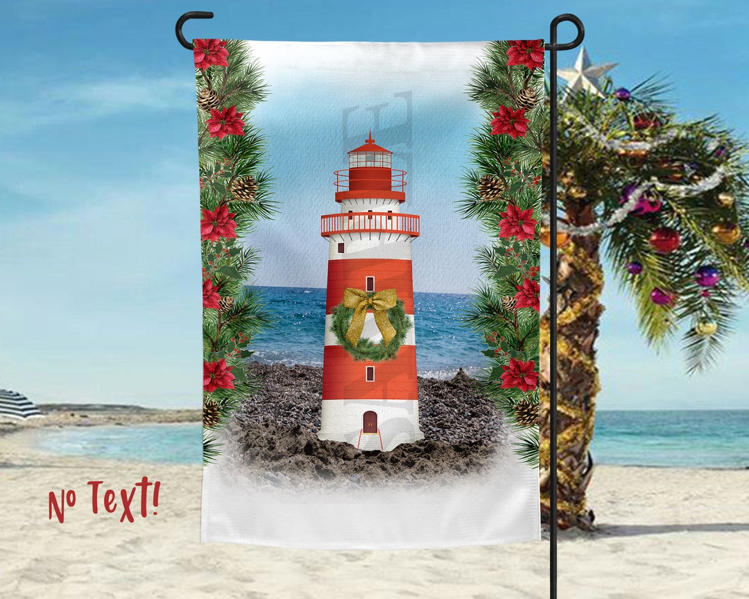 Christmas Lighthouse Garden Flag Design NOTEXT SUBLIMATION DIGITAL ...