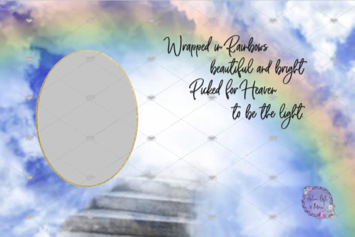 Custom Memorial Wrapped in Rainbows Infant Memorial Slate | Etsy