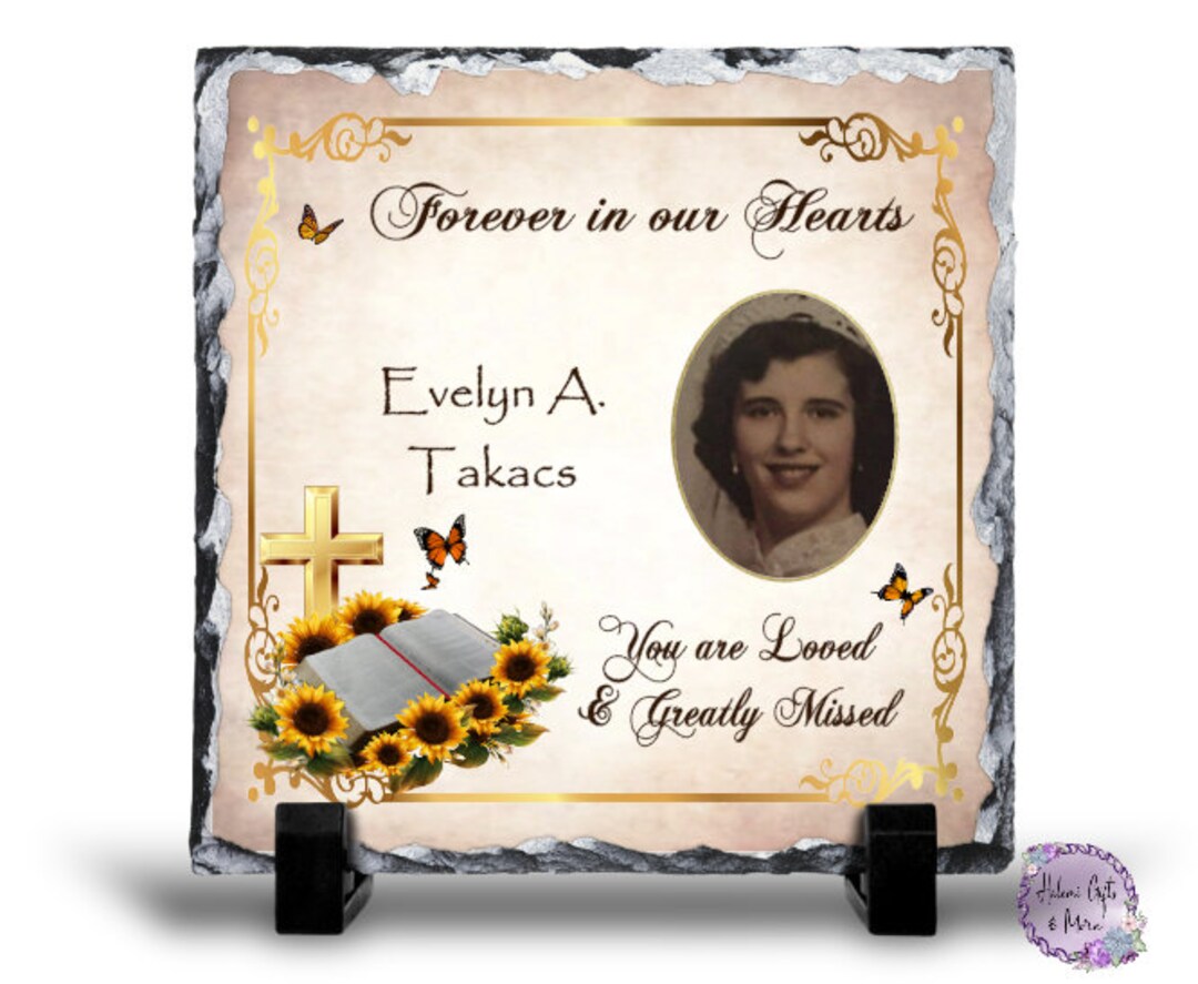 Custom Memorial DIGITAL DOWNLOAD Forever in Our Heart Small Slate ...