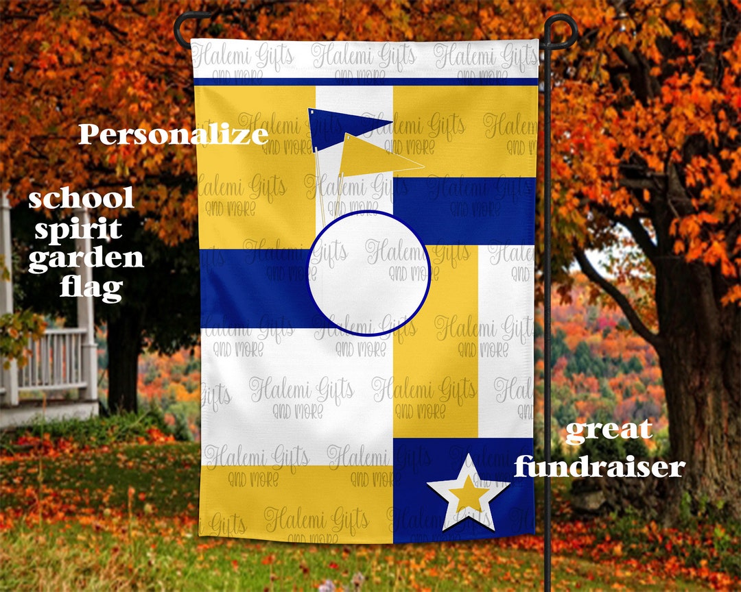 Royal Blue and Yellow School Spirit Garden Flag DESIGN ONLY Customize ...