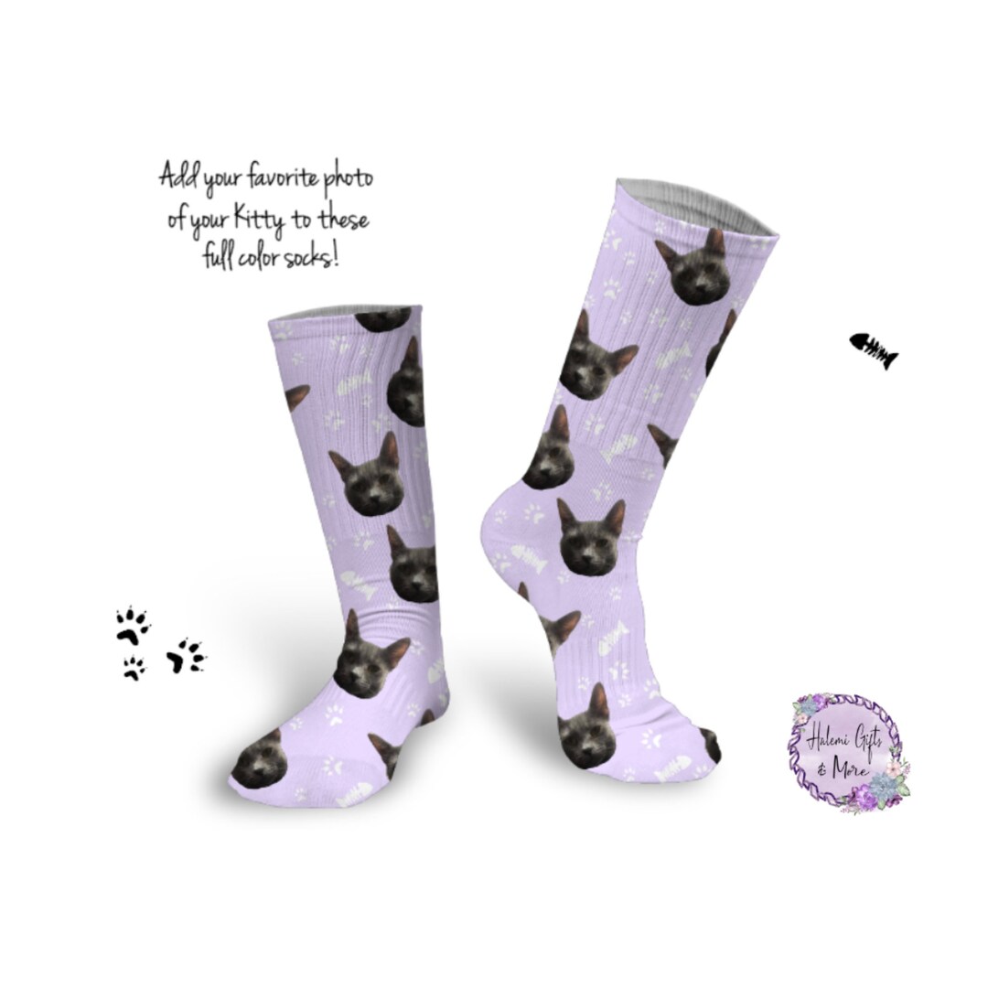Custom Pet Cat Photo Socks, DIGITAL DOWNLOAD TEMPLATE for Photo Socks ...
