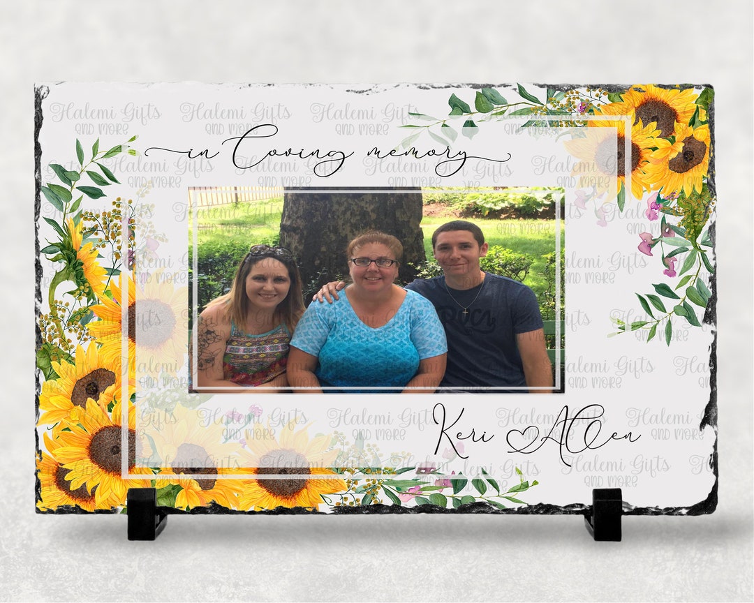 Memorial Sunflower Photo Slate DESIGN ONLY Digital Download Large Slate ...