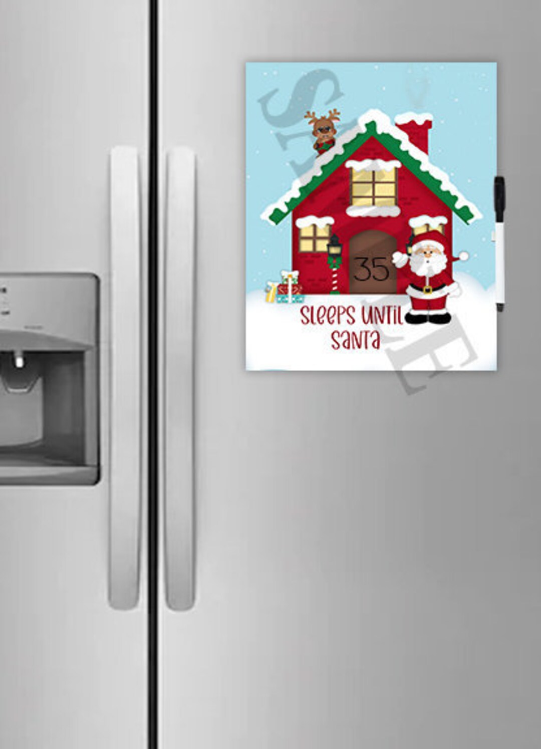 Sleeps Until Santa Countdown to Christmas Dry Erase DESIGN ONLY ...