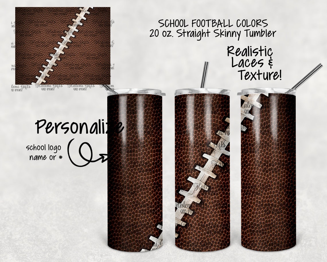 Football Realistic Laces/texture 20 Oz. Skinny Straight | Etsy