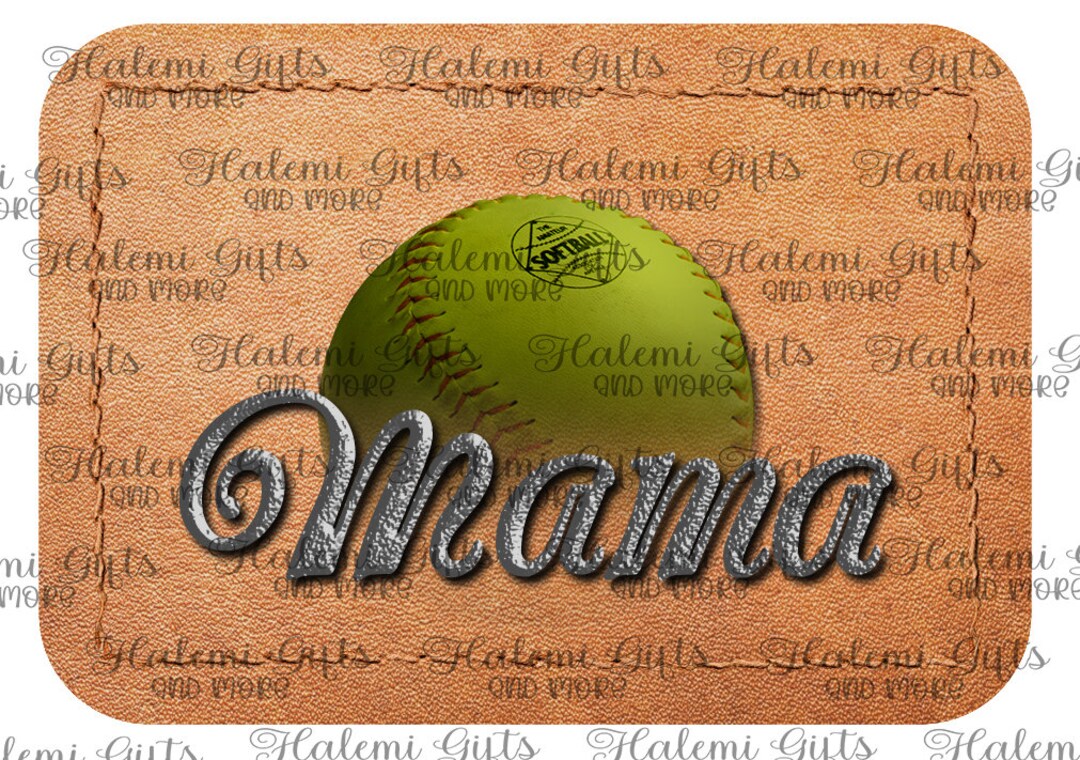 Faux Leather Look Softball Mama Sublimation Patch DIGITAL DOWNLOAD ...