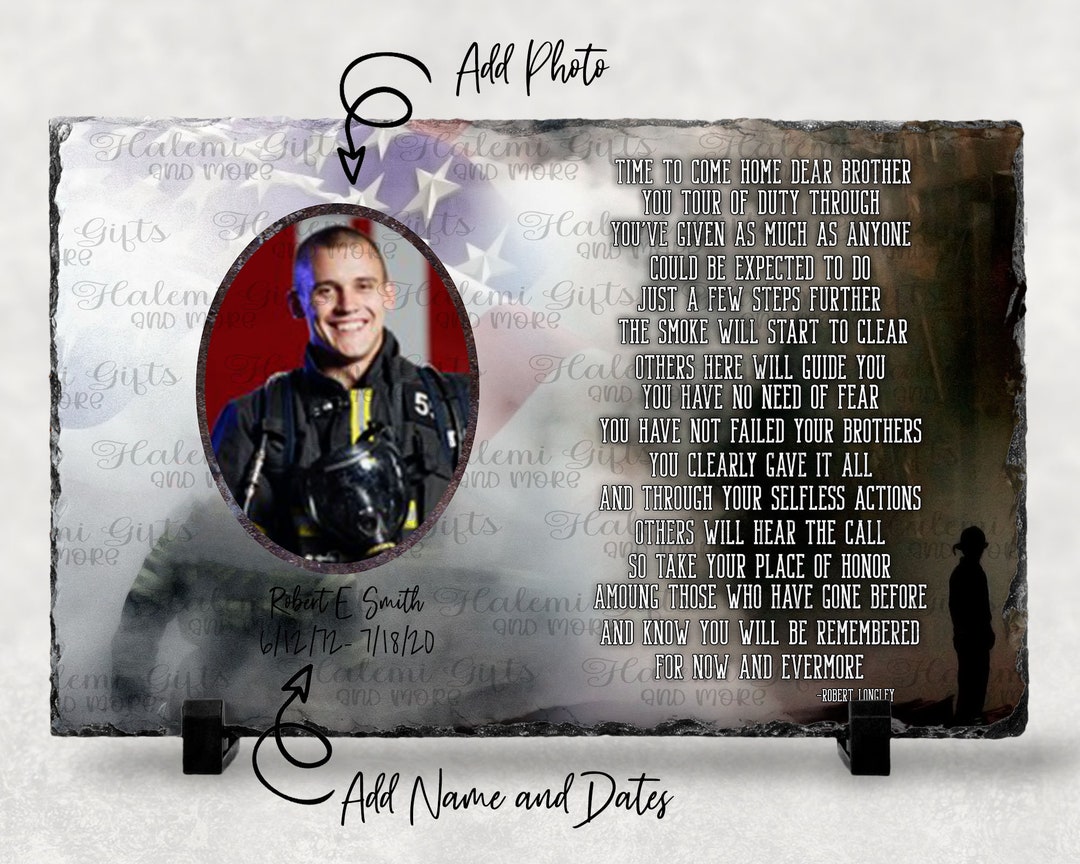 Firemen Memorial DESIGN ONLY Digital Download Large Slate Photo ...