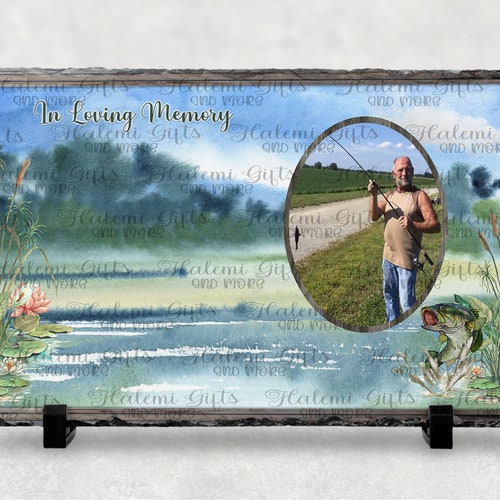 Gone Fishing Memorial DESIGN ONLY Digital Download Large Slate - Etsy