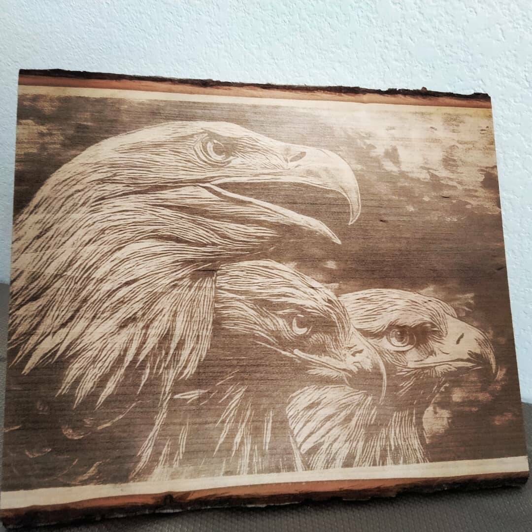 Eagle Wood Burning Live Edge Art - Etsy