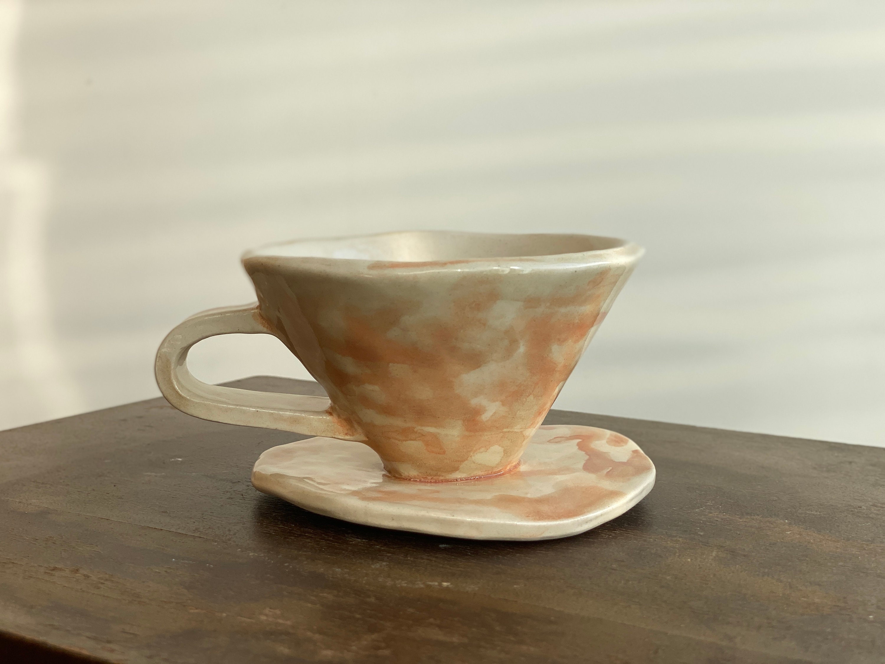 Handmade Ceramic Coffee Dripper With Watercolor Design/ Pour Over ...