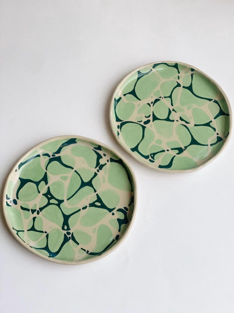 Handmade Stoneware Plate / Modern Ceramic Plates / Colourful Geometric ...