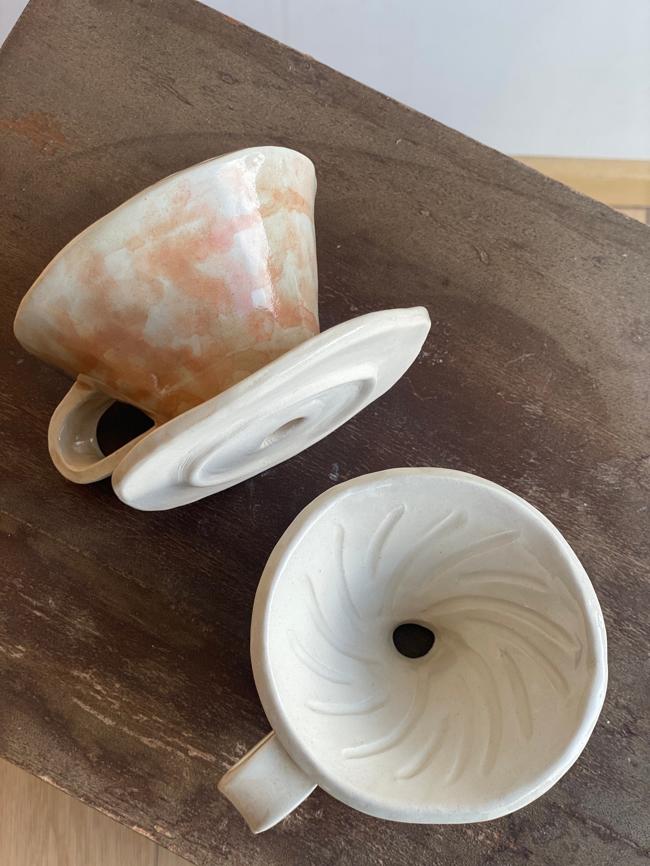 Handmade Ceramic Coffee Dripper With Watercolor Design/ Pour Over ...