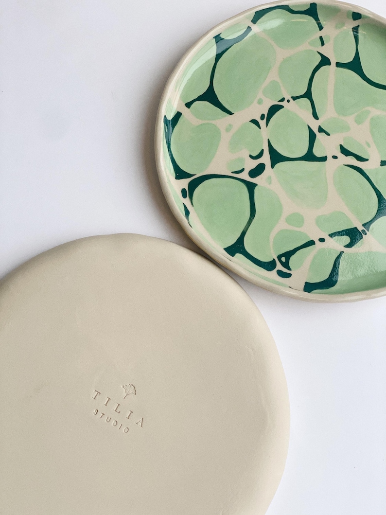 Handmade Stoneware Plate / Modern Ceramic Plates / Colourful Geometric ...