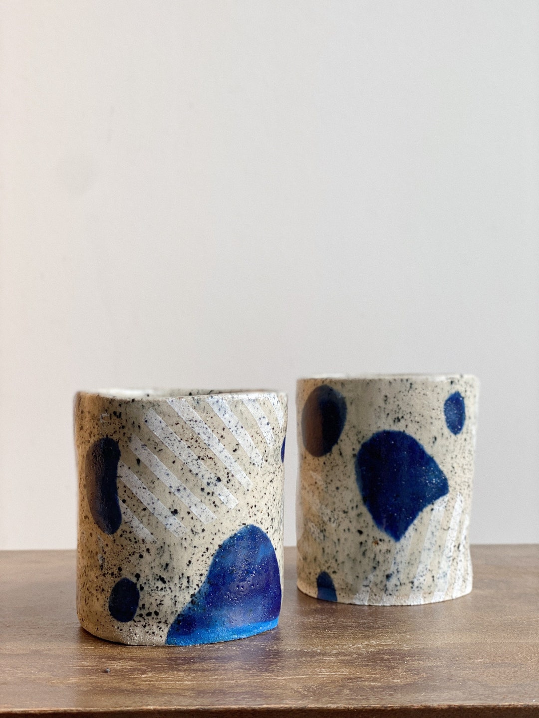 Handmade Stoneware Cappuccino Cup / Modern Design Coffee Tumbler ...