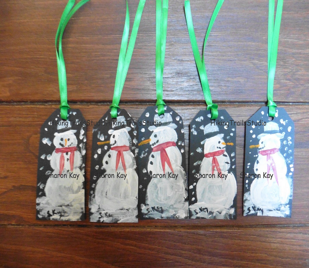 Gift Tags Snowmen Hand Painted Originals Christmas Tags Holiday ...