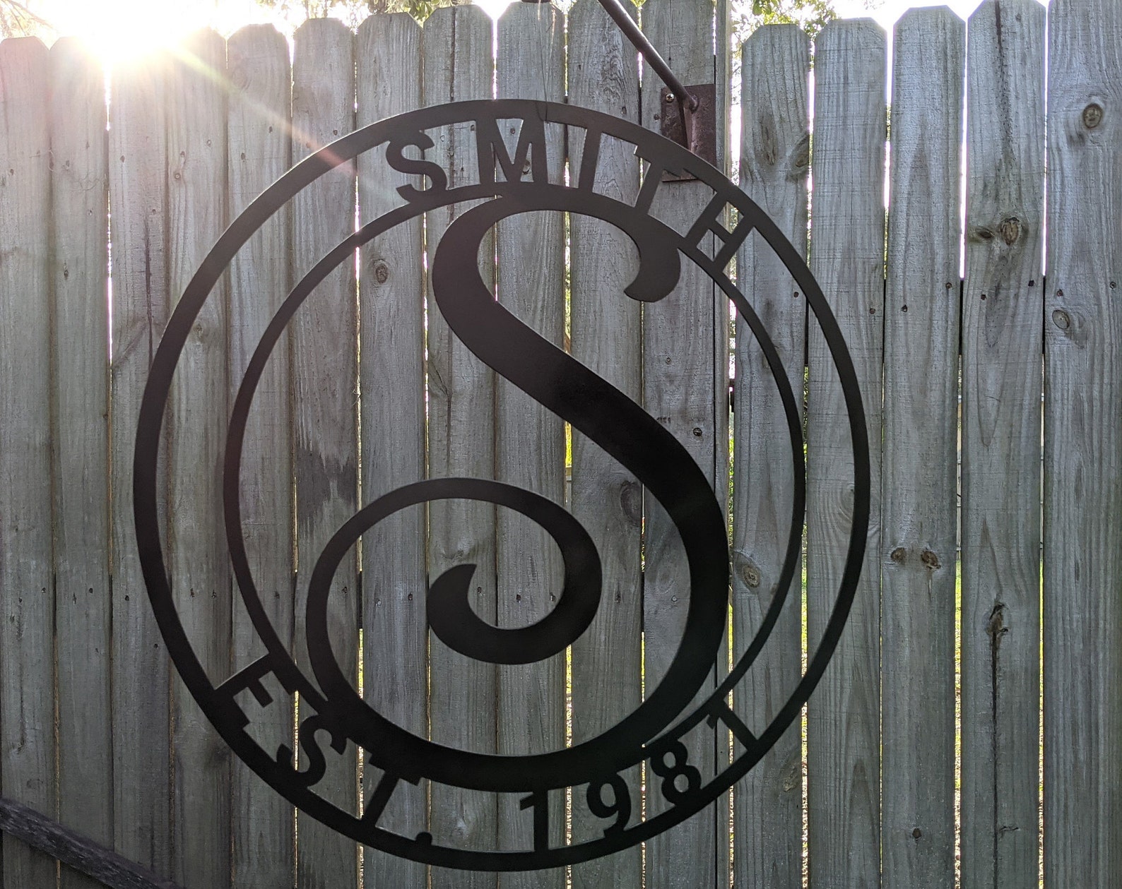 Circle Established Monogram Round Sign for Home Wedding - Etsy