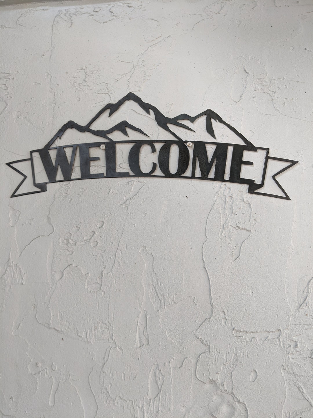 Welcome Sign With Mountains | Mountain Sign | Entryway Sign| Welcoming ...
