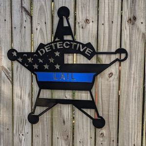 Detective Thin Blue Line Sign | Sherriff | Deputy | Police Officer ...