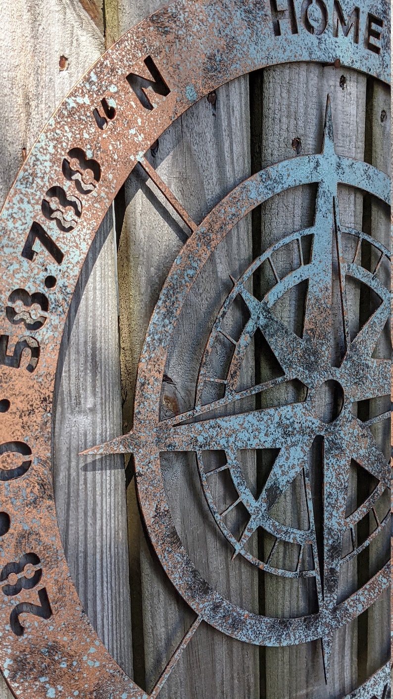 Nautical Star Coordinates Home Sign Custom Compass Sign - Etsy