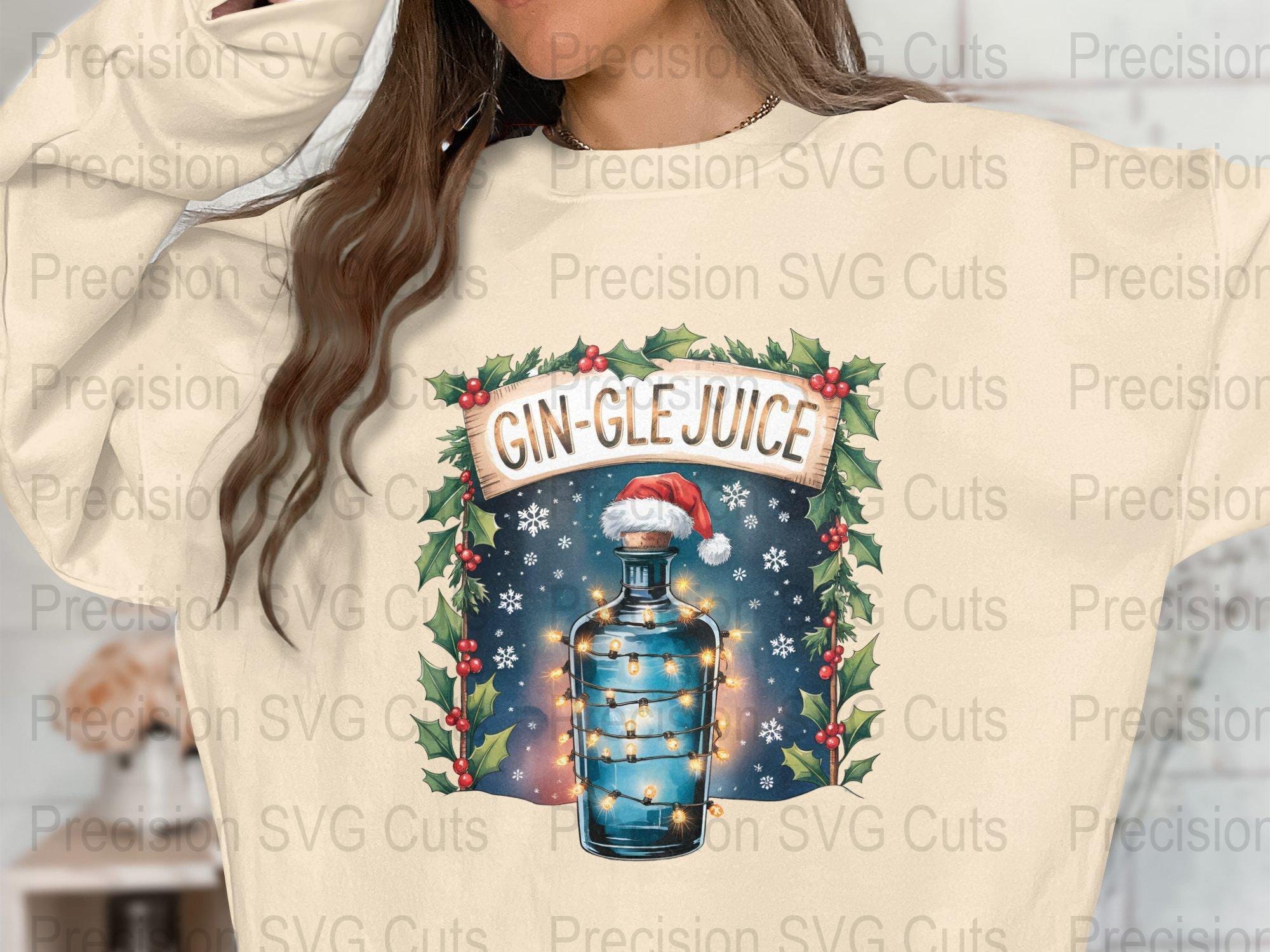 Christmas Gin Png, Gin-gle Juice PNG Digital Download, Festive Gin ...