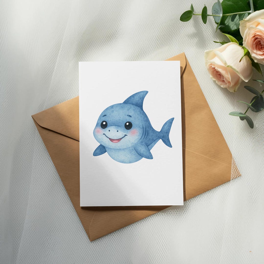 Watercolor Shark Clipart PNG, Cute Baby Shark, Transparent Background ...