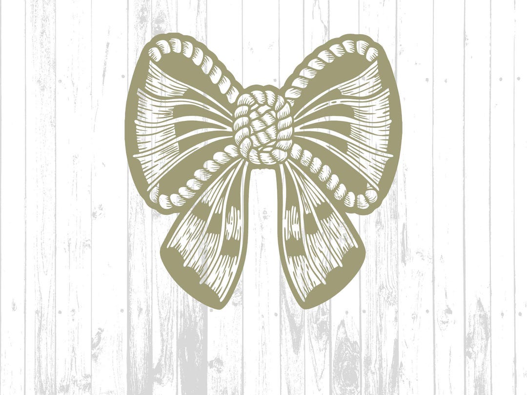 Rope Pattern Coquette Bow SVG, Elegant Bow Digital Download, Cute ...