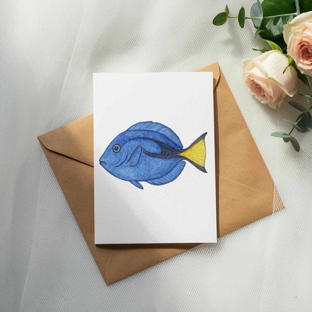 Sea Animals Clipart, PNG, Blue Tang Fish Art, Watercolor Fish ...