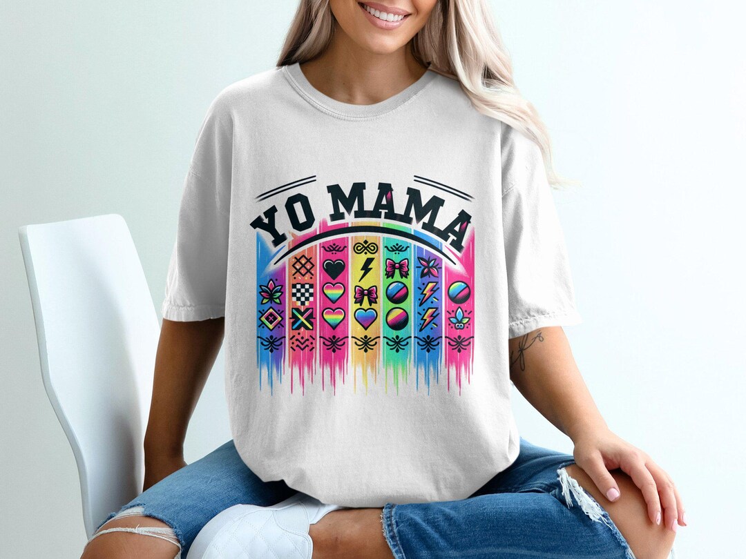 Neon Yo Mama PNG, Colorful Yo Mama Design, Retro Mom Clipart, Funny Mom ...