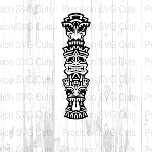 Tiki Totem SVG, Tribal Mask Vector Art, Pacific Island Design, PNG ...