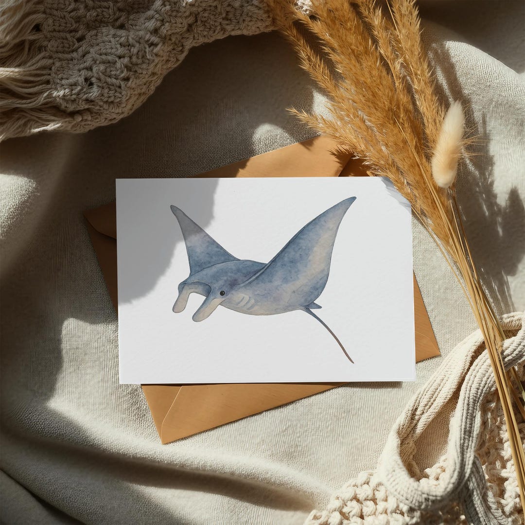 Watercolor Manta Ray PNG, Under the Sea Clipart, Ocean Animal Art ...