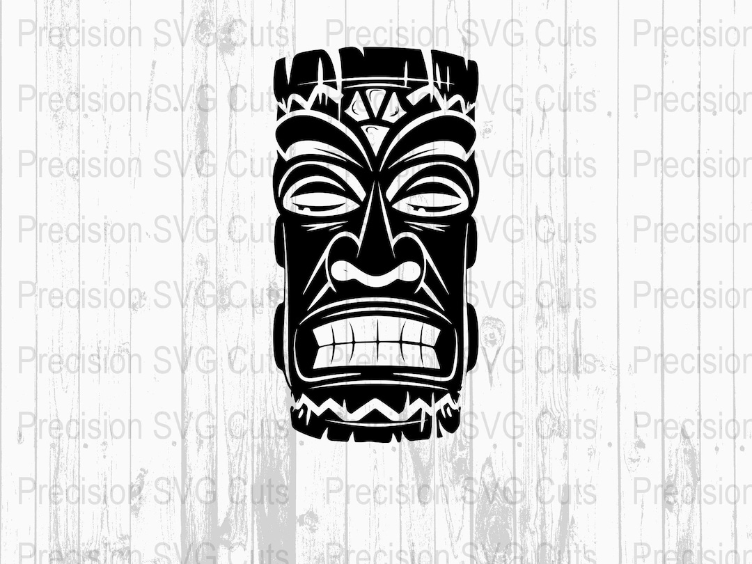 Tiki Mask SVG File, Tribal Mask Digital Download, Polynesian Tiki PNG ...