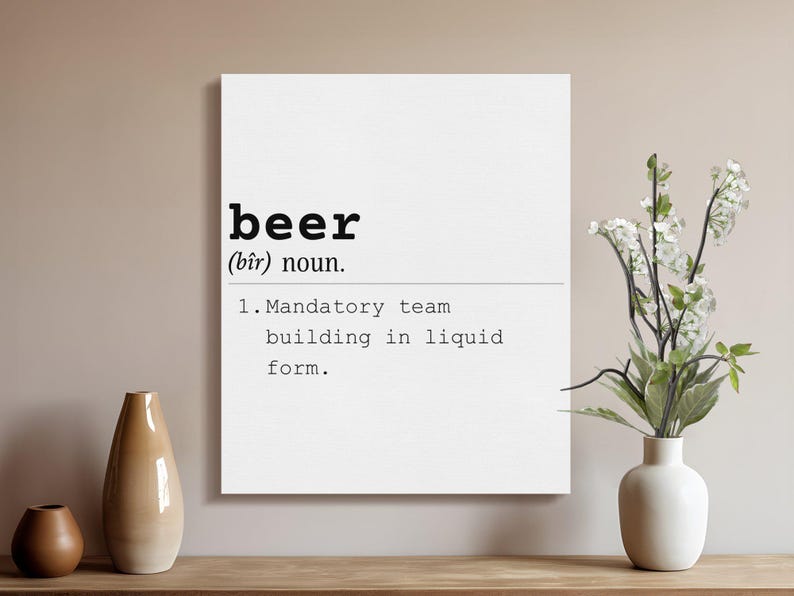 Beer Definition Funny SVG, Workplace Wall Art Printable, Office Wall ...