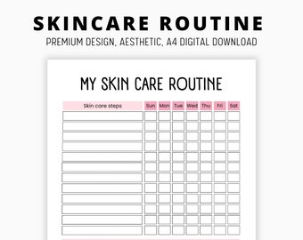 Cute Minimal Skincare Routine Printable, Skin Care Routine, Skincare ...