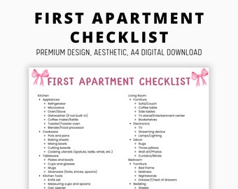 First Apartment Checklist, New Home Checklist, First Apartment Moving ...