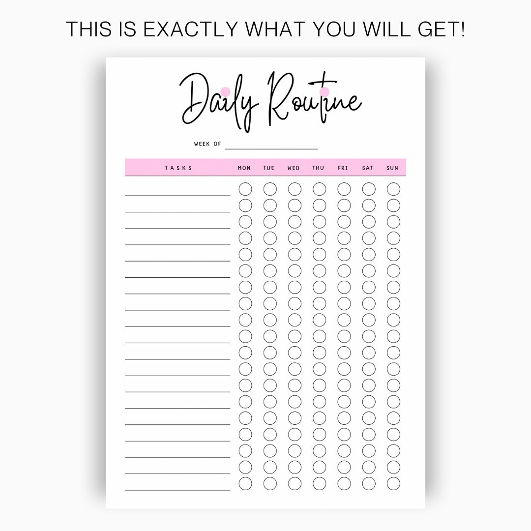 Daily Routine Printable, Daily Routine Tracker, Morning Routine Planner ...