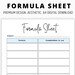 Formula Sheet, Printable Equation Sheet, Study Essential, Maths ...