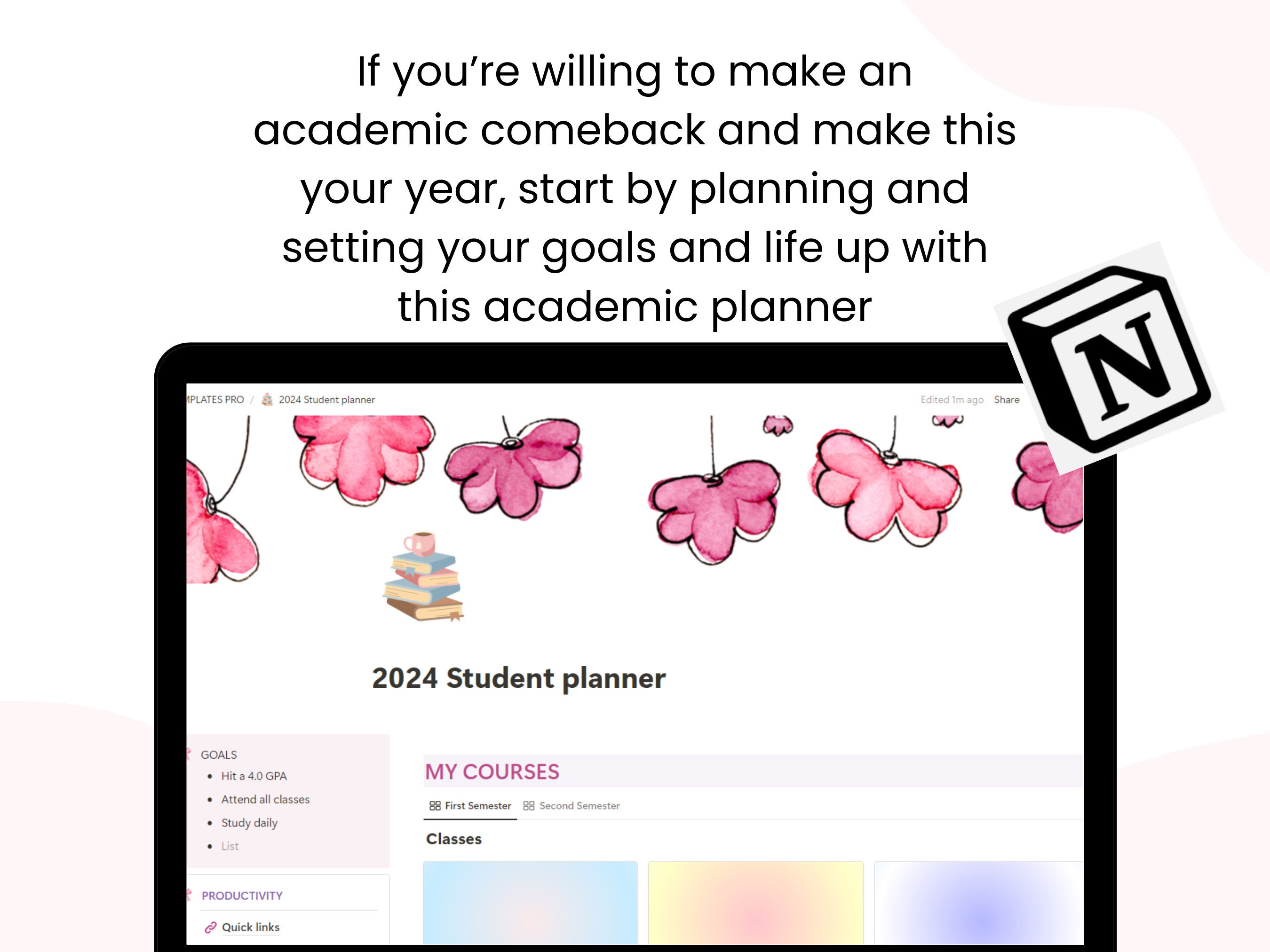 2024 2025 Academic Planner Notion Template, Aesthetic Student Notion ...