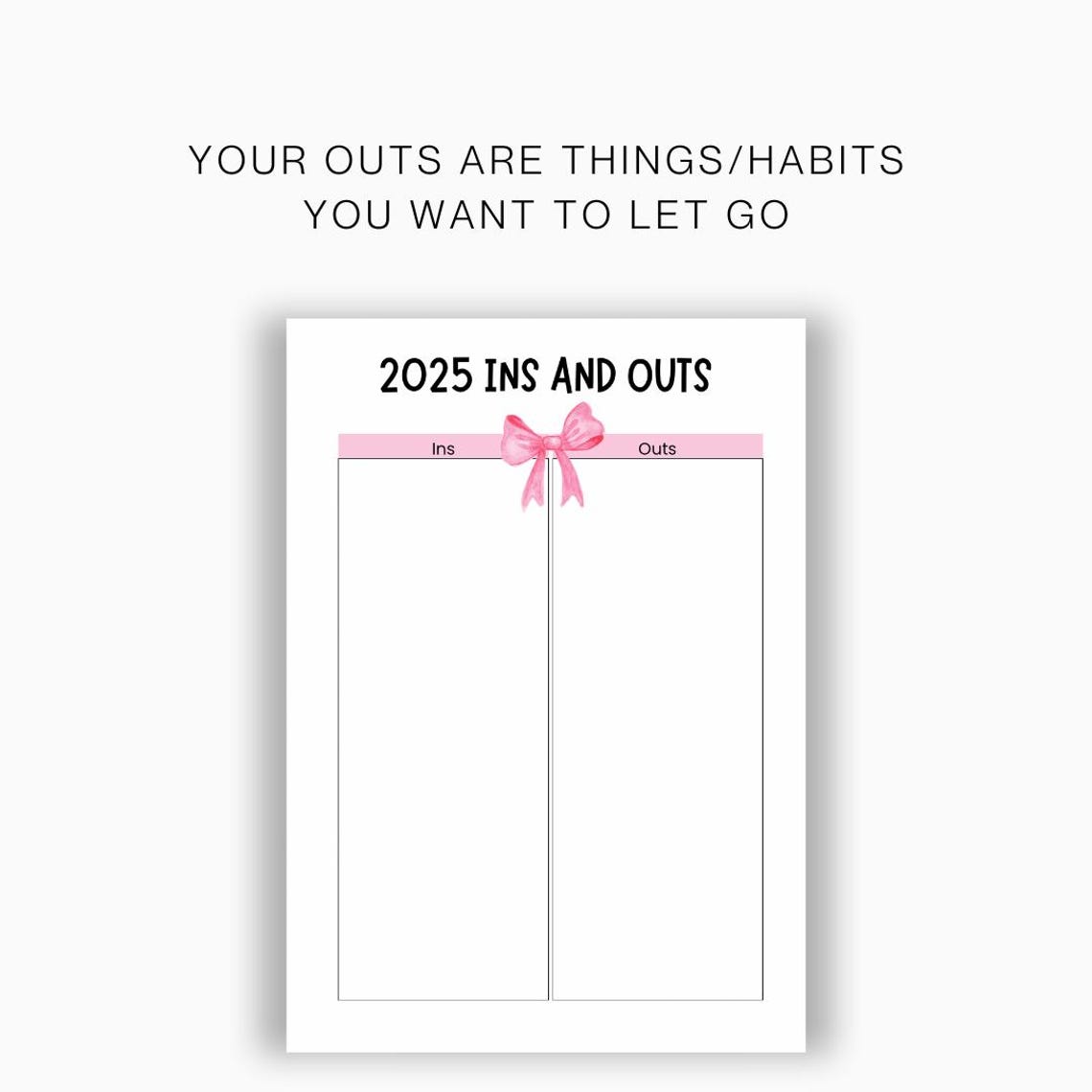 2025 Ins and Outs, 2025 Goal Setting Plan, 2024 Reflections, 2024 ...